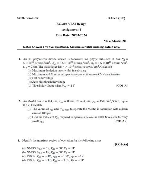 Assignment 1 Vlsi Design Pdf