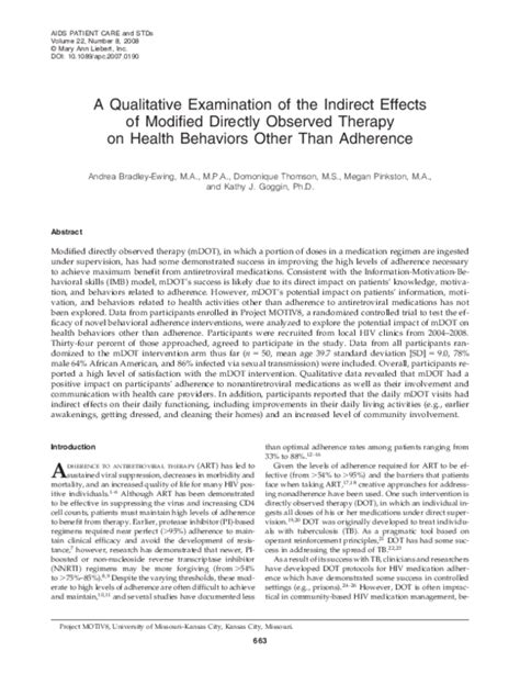 Pdf A Qualitative Examination Of The Indirect Effects Of Modified