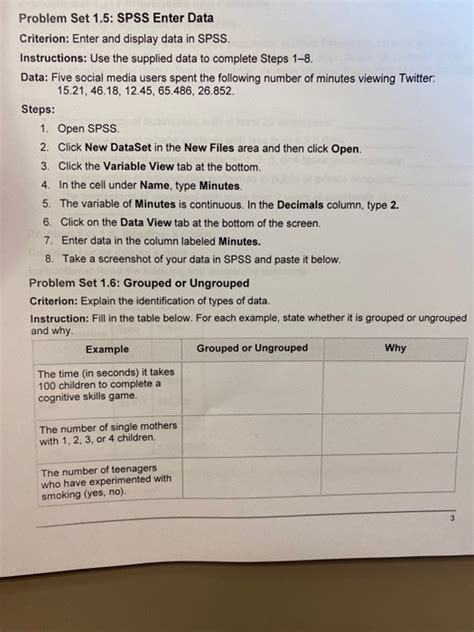 solved problem set 1 5 spss enter data criterion enter and