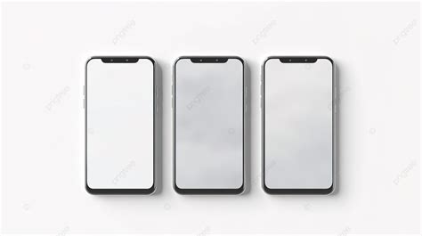 3d 렌더링을 사용하여 흰색 배경에 격리된 3각 스마트폰 모형 빈 화면 휴대폰 프레임 템플릿 흰색 전화 전화 3d 모바일 프레임 배경 일러스트 및 사진 무료 다운로드
