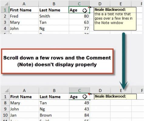 Excel Comments Notes And Freeze Panes A Accounting