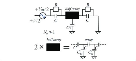 simplified circuit of a symmetrically biased infinite array with n 1
