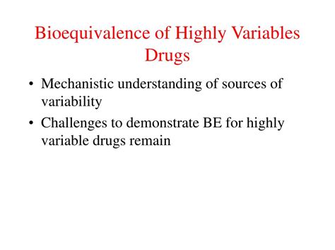 Ppt Bioequivalence Of Highly Variable Drugs Powerpoint Presentation Free Download Id 4524244