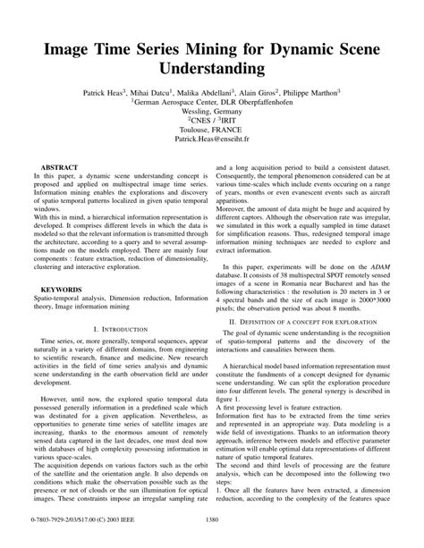 Pdf Image Time Series Mining For Dynamic Scene Understanding