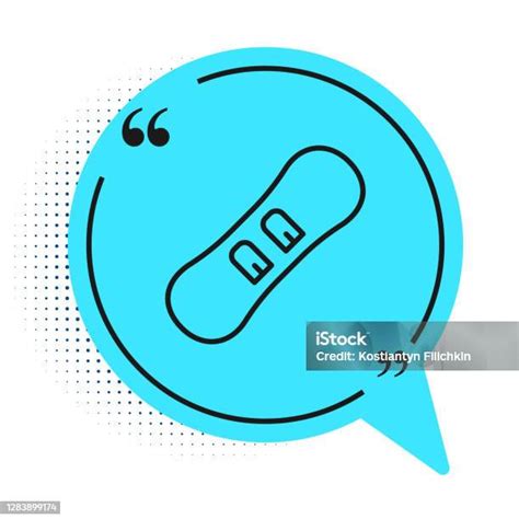 흰색 배경에 격리 된 검은 줄 스노우 보드 아이콘 스노보드 보드 아이콘 익스트림 스포츠 스포츠 장비 파란색 음성 버블 기호입니다 벡터 검은색에 대한 스톡 벡터 아트 및 기타