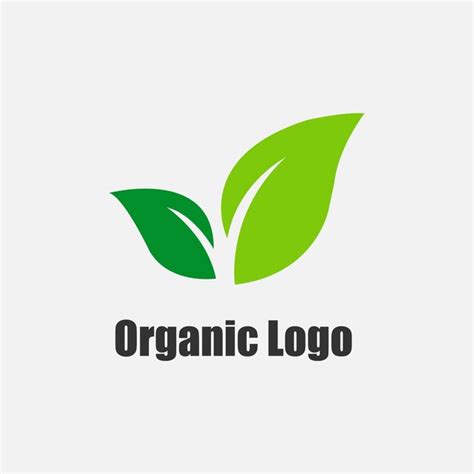 유기 잎 자연 로고 벡터 이미지 프리미엄 벡터