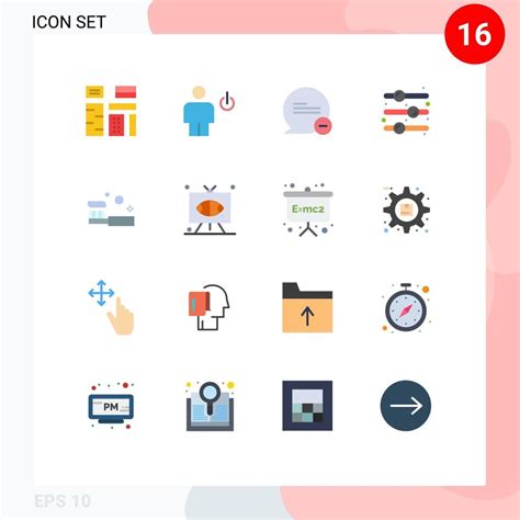 16 User Interface Flat Color Pack Of Modern Signs And Symbols Of Toggle