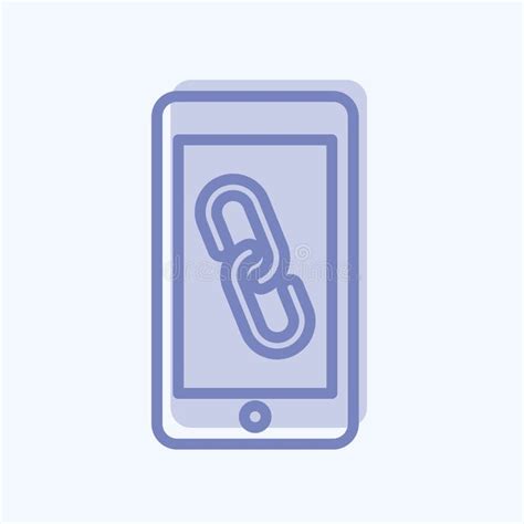 Icon Connected Mobile Suitable For Education Symbol Two Tone Style Simple Design Editable