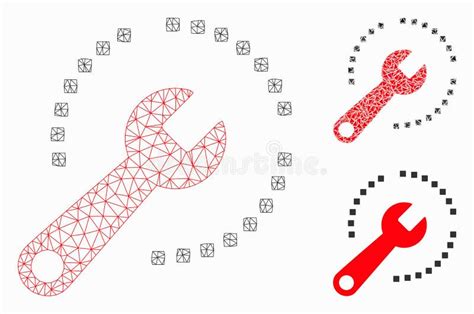 Configure Diagram Vector Mesh Carcass Model And Triangle Mosaic Icon Stock Vector Illustration