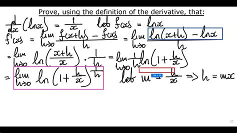 Derivative Lnx First Principles Youtube