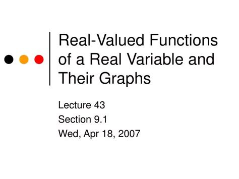 Ppt Real Valued Functions Of A Real Variable And Their Graphs