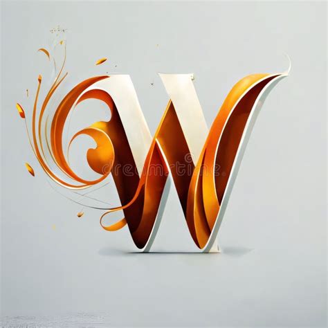 3d Letter W 3d Design Element Stock Illustration Illustration Of