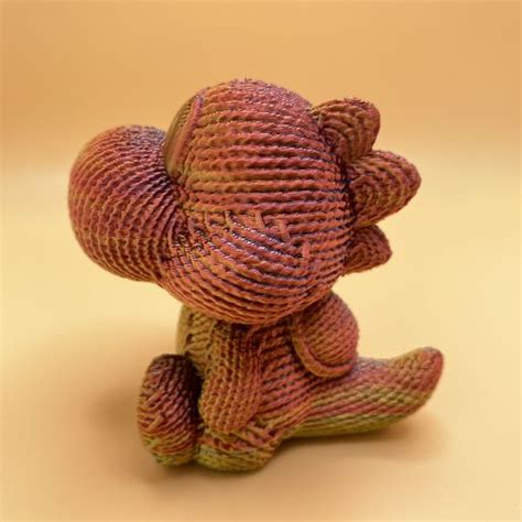 🗿 Yoshi Wool Knit Version Sitting Pose Game Mascot Fanart・3d Print