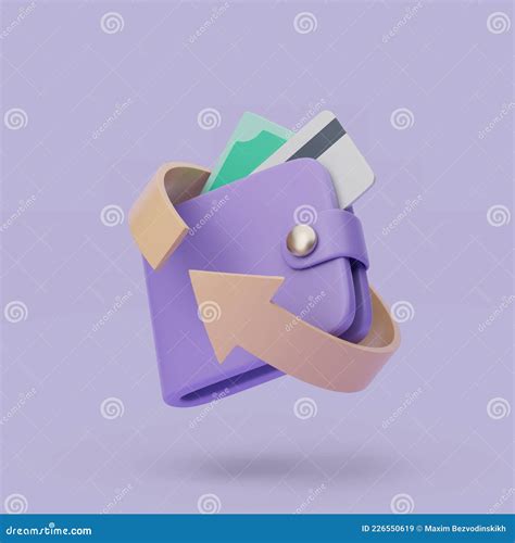 带现金回送图标的钱包3d淡色背景简单呈现图 库存例证 插画 包括有 塑料 设计 概念 诱饵 货币 226550619