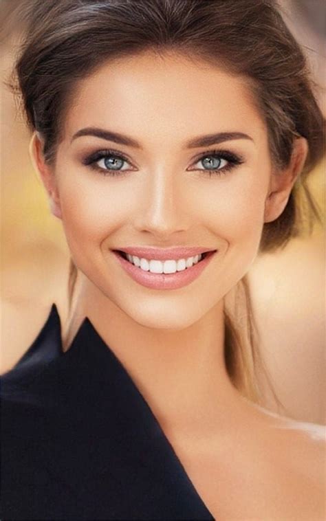 Brunette Woman Wonderful Smile Beautiful Smile Teeth Most