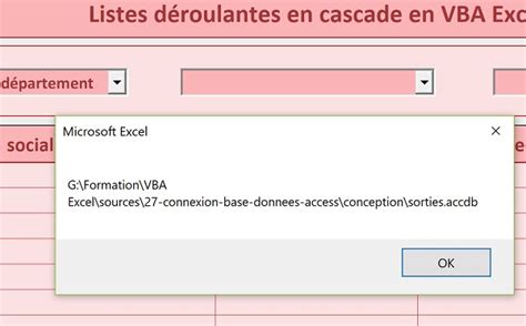Connecter Une Base Access à Excel Par Le Code Vba