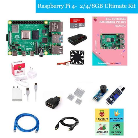 Buy Raspberry Pi4 4gb Ultimate Kit With Pi4 4gb Case Power Adapter Heatsink Hdmi Cable