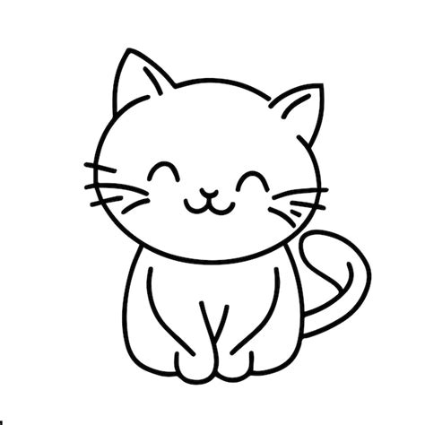Premium Vector Cute Cat Line Art For Drawing