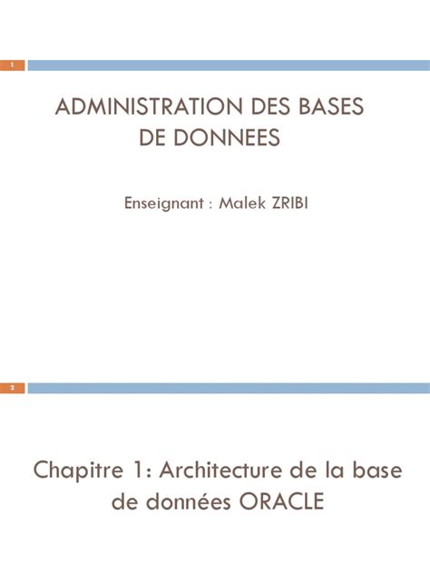 Chapitre1 Architecture Oracle Database Pdf