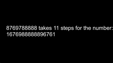 Lychrel Number 1676988888896761 8769788888 11 Steps Youtube