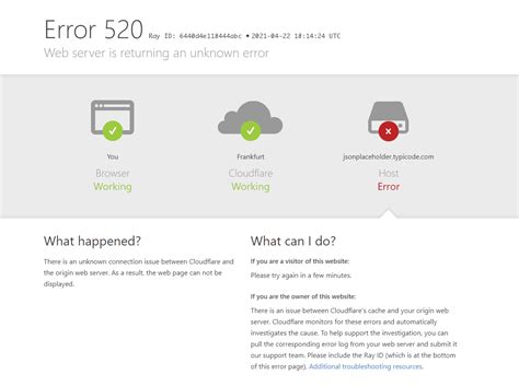 Error 520 From Cloudflare On A Simple Request On Users · Issue 160 · Typicodejsonplaceholder