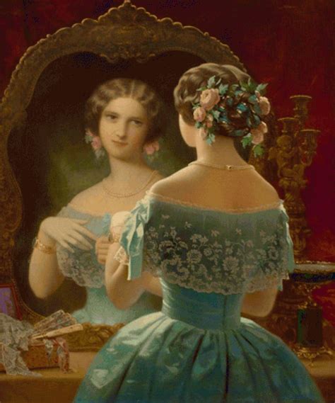 Предпросмотр схемы вышивки «Девушка у зеркала №2125631 Вышивка крестом