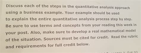 Solved Discuss Each Of The Steps In The Quantitative