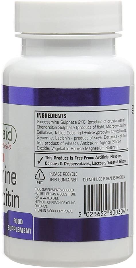 Natures Aid Glucosamine 500mg And Chondroitin 400mg Tablets 90s