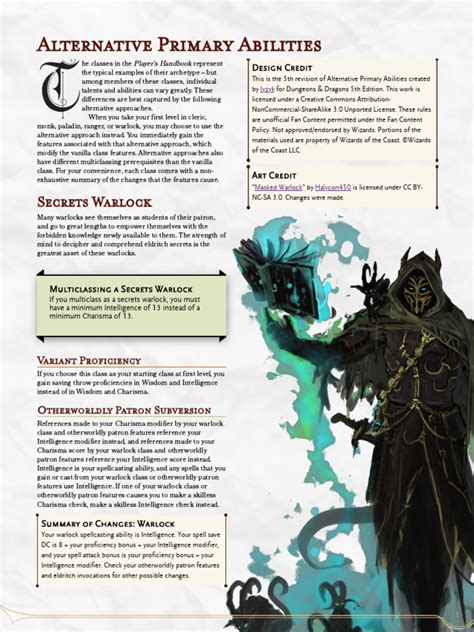 Alternative Primary Abilities Pdf Dungeons And Dragons Gary Gygax Games