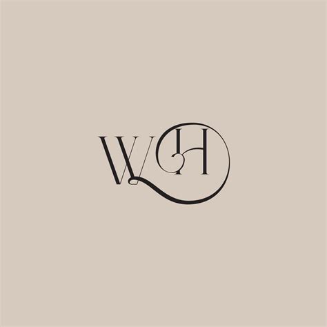 Elegant And Luxury Style Wh Monogram Wedding Logo Letter Dinamyc Curvy