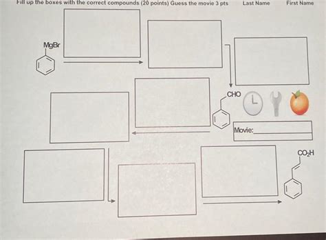 Solved Fill Up The Boxes With The Correct Compounds 20