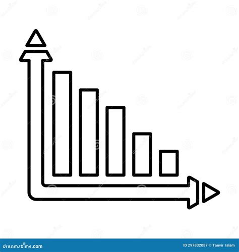Financial Decrease Report Icon In Outline Style Stock Illustration