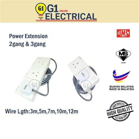 Power Extension Wire Trailing Socket UMS 2 Gang 3 Gang Lazada