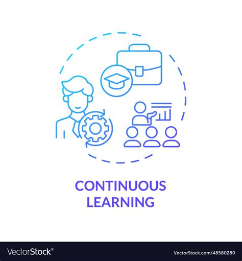 2d Gradient Thin Line Icon Continuous Learning Vector Image