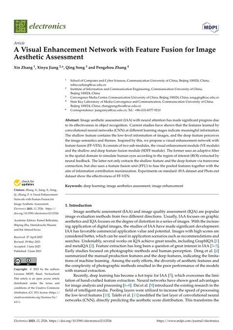 Pdf A Visual Enhancement Network With Feature Fusion For Image