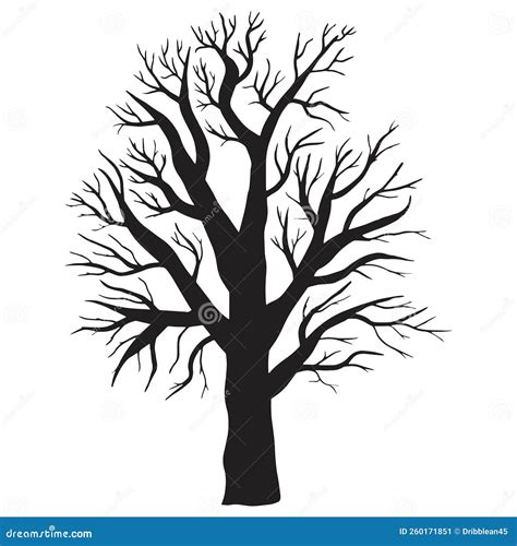 Naked Tree Silhouettes Hand Drawn Vector Illustration Stock Vector Illustration Of Branch