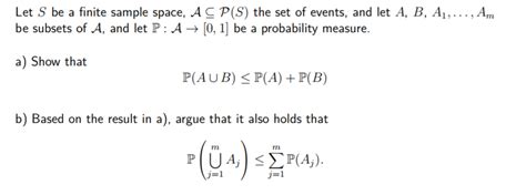 Solved Let S Be A Finite Sample Space AC P S The Set Of Chegg