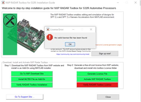 Solved License Error Nxp Radar Toolbox For S32r Nxp Community