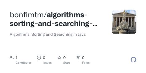 Github Bonfimtmalgorithms Sorting And Searching Java Algorithms