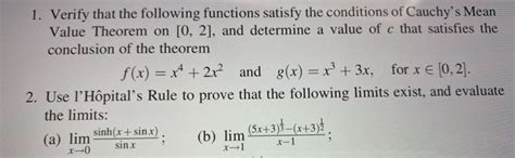 Solved Verify That The Following Functions Satisfy The Chegg
