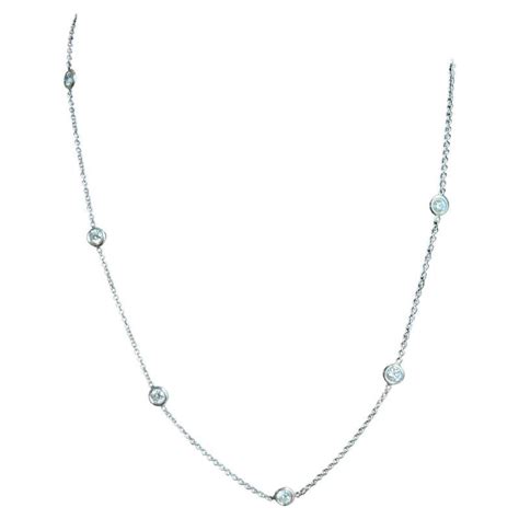 Long 18k Gold Chain Necklace With Diamond Stations For Sale At 1stdibs