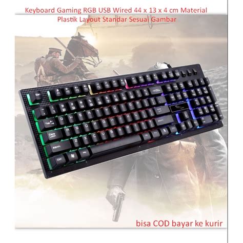 Jual Keyboard Gaming Rgb Usb Wired 44 X 13 X 4 Cm Material Plastik Layout Standar Sesuai Gambar