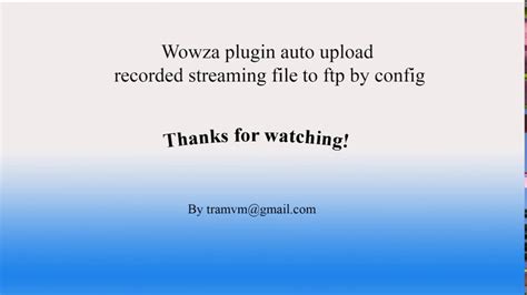 how to automatically upload recorded stream to ftp youtube
