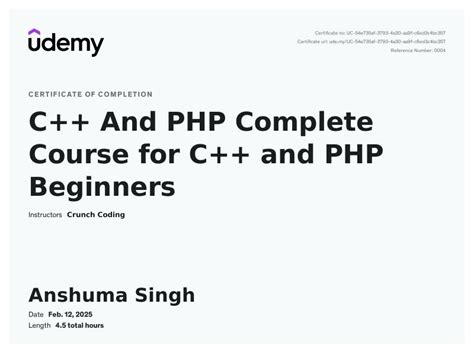 “thrilled To Share That I Have Successfully Completed C And Php