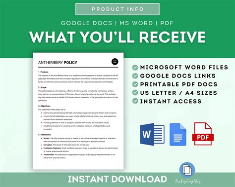 Anti Bribery Policy Template Probiztemplates