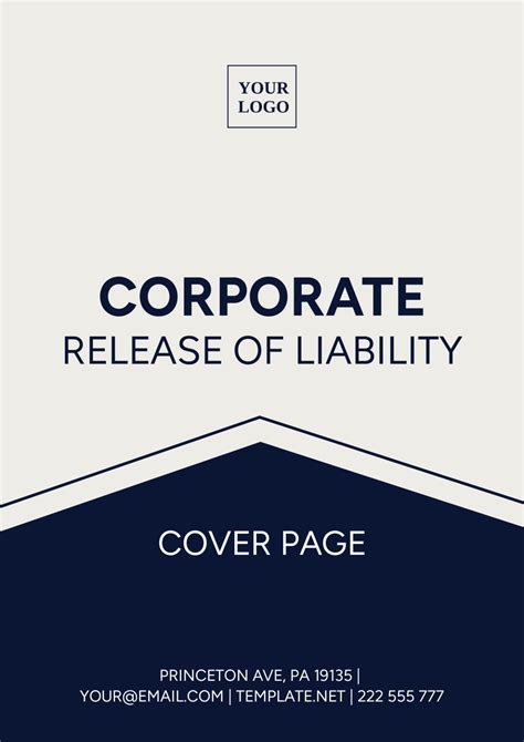 Corporate Release Of Liability Cover Page Edit Online And Download