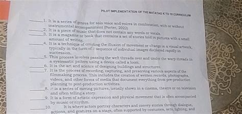 PLOT MPLENENTATION OF THE MATATAG K TO StudyX