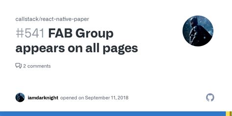 fab group appears on all pages · issue 541 · callstack react native paper · github