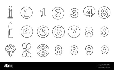 Minimalist Numeric And Symbol Icon Set Digit And Geometric Shape Symbols Collection For Clean