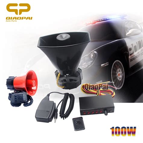 자동 차량 알람 경적 경고 톤 사운드 마이크 시스템 메가폰 자동차 시끄러운 스피커 사이렌 100w 경찰 사이렌 12v 전기 경적멀티 톤and클락슨 혼즈 Aliexpress
